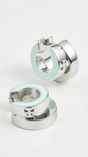 Tory Burch Kira Enamel Double Hoop Earrings