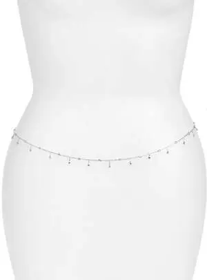 SHYMI Sterling 14k Gold Plated / Rhodium Plated Belly Chain With Cubic Zirconia
