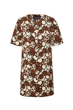 EXQUISE Printed Mini Dress With Crewneck And Short Sleeves