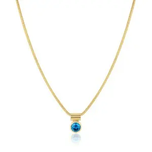 SET & STONES Ellie Birthstone Necklace- December - Gold