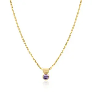 SET & STONES Ellie Birthstone Necklace June - Gold