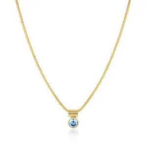 SET & STONES Ellie Birthstone Necklace March - Gold
