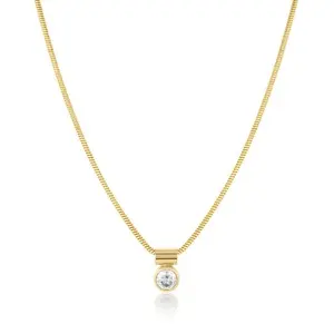 SET & STONES Ellie Birthstone Necklace- April - Gold