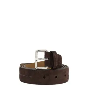 Prada Logo-engraved Buckle Belt - Brown