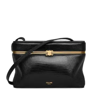Celine Triomphe Frame Lizard Bag - Black
