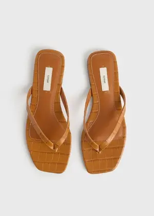 TOTEME Croc-embossed Flip Flops