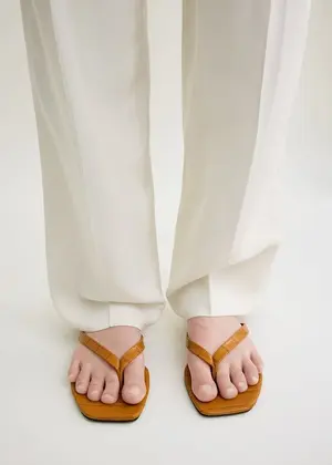 TOTEME Croc-embossed Flip Flops