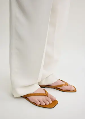 TOTEME Croc-embossed Flip Flops