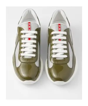 Prada Patent Leather And Technical Fabric America's Cup Sneakers