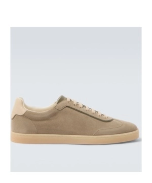 Brunello Cucinelli Suede And Leather Trimmed Sneakers
