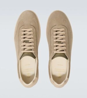 Brunello Cucinelli Suede And Leather Trimmed Sneakers