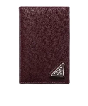Prada Saffiano Leather Card Holder - Black