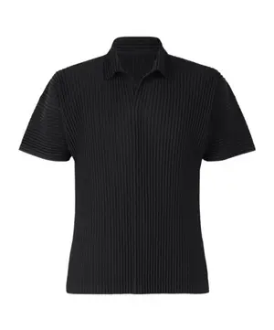 Issey Miyake Homme Plissé Pleated Short Sleeved T-shirt - Black
