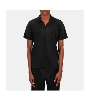 Issey Miyake Homme Plissé Pleated Short Sleeved T-shirt - Black