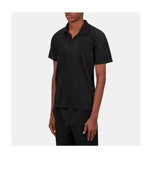Issey Miyake Homme Plissé Pleated Short Sleeved T-shirt - Black