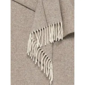 D'ANIELLO Herringbone-pattern Fringed Scarf