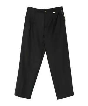 MYTHS Pleated-front Straight-leg Trousers - Black
