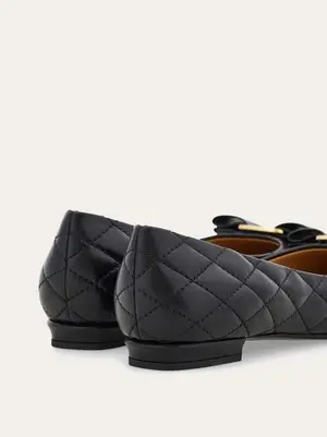 FERRAGAMO Quilted Ballet Flats With Vara Bow Detail