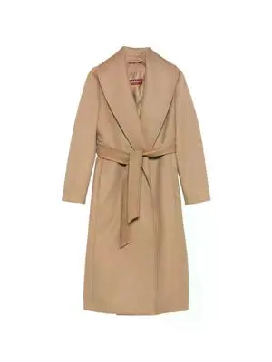 Max Mara Belted Shawl-collar Coat - Neutrals