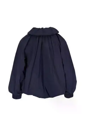 Veronica Beard Circe Gathered Neckline Balloon Sleeve Jacket - Blue