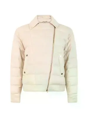 Herno Asymmetrical Zip Puffer Jacket - Neutrals