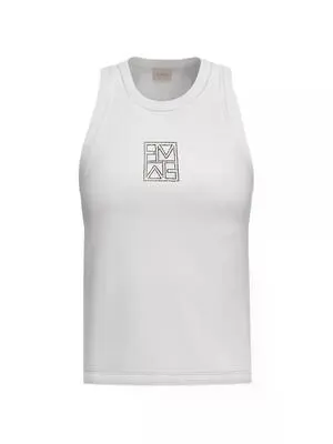 Marella Ribbed Logo Print Sleeveless Top