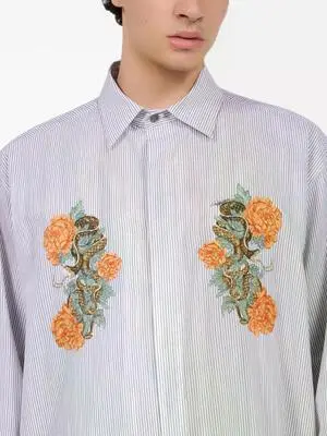 Roberto Cavalli Embroidered-detail Stripe Shirt