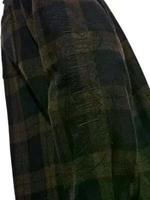 Vetements Check-pattern Embroidered-sleeve Shirt