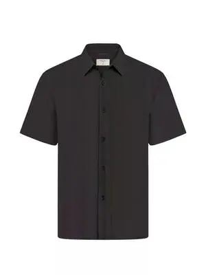 PERCIVAL Vertical-stripe Short-sleeve Shirt - Brown