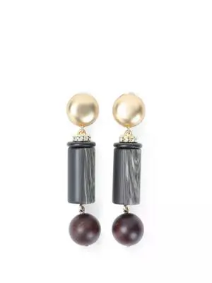 Giorgio Armani Crystal-embellished Drop Earrings - Gold