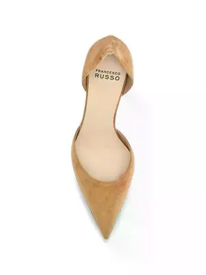 FRANCESCO RUSSO Flame Pointed-toe D'orsay Pumps - Brown