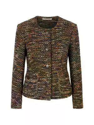 Tagliatore Kerry Bouclé-knit Chevron-pattern Jacket