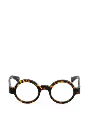 Matsuda Tortoiseshell Effect Round Frame Eyeglasses - Brown