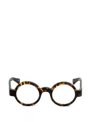 Matsuda Tortoiseshell Effect Round Frame Eyeglasses - Brown