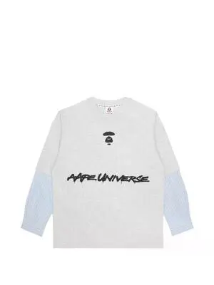 AAPE BY *A BATHING APE Moonface Panelled Layered T-shirt - Grey