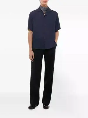 FURSAC Short-sleeve Camp-collar Shirt - Blue