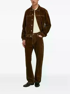 FERRAGAMO Utility Blouson In Washed Flocked Velvety Cotton - Brown