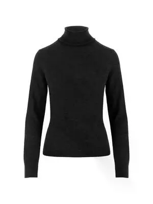 ALLUDE Roll Neck Wool Fine-knit Top
