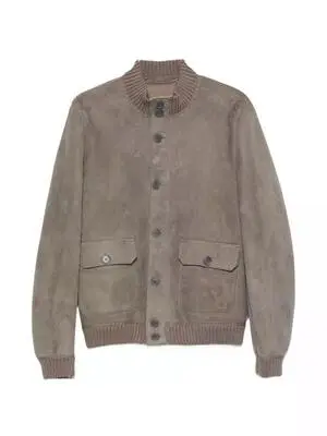 SALVATORE SANTORO Suede Bomber Jacket