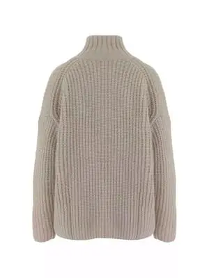 ALLUDE Ribbed Knit Turtleneck Sweater