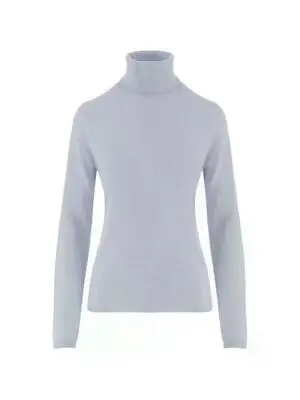 ALLUDE Ribbed-trim Turtleneck Sweater - Blue