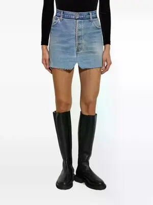 Vetements Faded Effect Raw-cut Mini Skirt