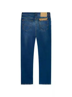 Jacob Cohen Logo-patch Whiskered Jeans