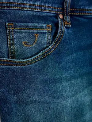 Jacob Cohen Logo-patch Whiskered Jeans