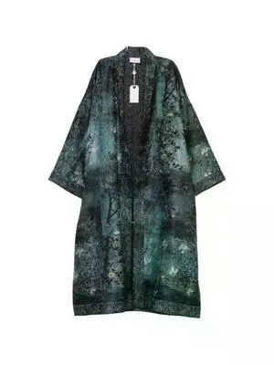 PIERRE-LOUIS MASCIA Floral-print Silk Kimono - Blue