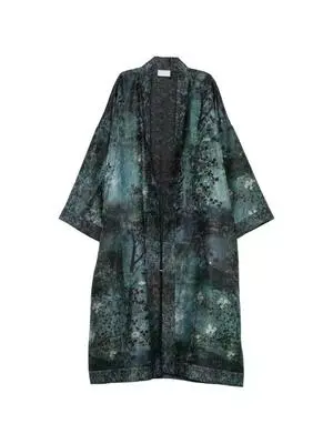 PIERRE-LOUIS MASCIA Floral Print Silk Kimono - Blue