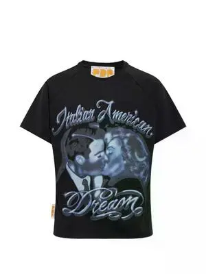 PDF Graphic-print Raglan-sleeve T-shirt - Black