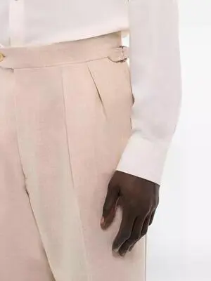 FURSAC Pleated Wide-leg Trousers With Side Buckle Adjusters
