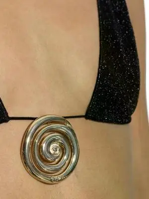 Oseree Spiral Plaque Lurex Bikini