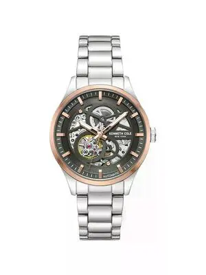 KENNETH COLE Skeleton-dial 42mm Watch - Black